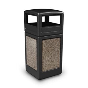 commercial zone stonetec series panel with dome lid capacity: 42 gallon, color: brown with riverstone, square (72045299)