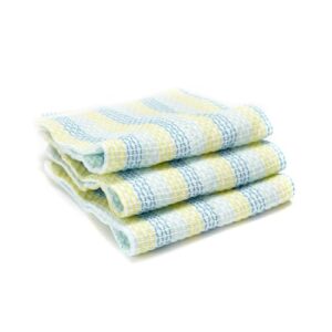 full circle tidy 100% organic cotton dish cloths, set of 3, spring green