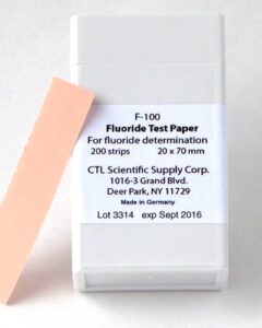 ctl scientific, f-100, fluoride test paper, box of 200 strips