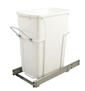 knape & vogt fe scb10-1-35wh single 20 quart soft-close, 9-3/8" x 18-13/16" x 20-1/8" bottom-mount waste & recycling bins