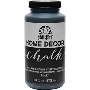 folkart home decor chalk furniture & acrylic craft paint in assorted colors, 16 ounce, rich black