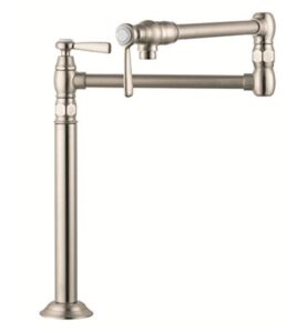 axor 16860831 montreux 17-inch tall 2-handle pot filler with 360-degree swivel in polished nickel