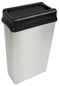 witt industries rectangular modern waste basket wastebasket, 22 gallon, stainless steel finish