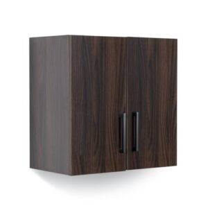 minerva overhead towel cabinet in walnut