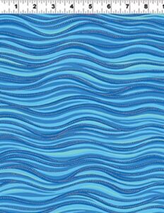 1 yard dark blue basic wave by laurel burch clothworks 100% cotton quilt fabric y1331-30m