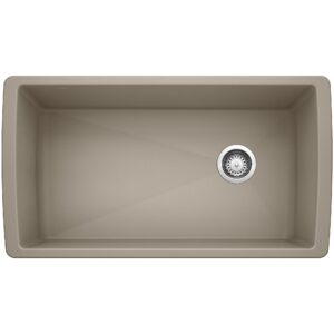 blanco, trufle 441765 diamond silgranit super single undermount kitchen sink, 33.5" x 18.5"