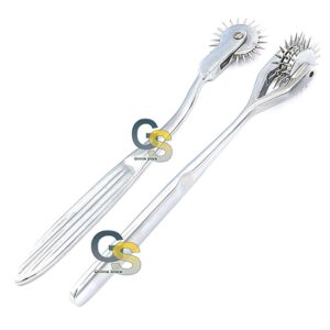 2 pcs set of wartenberg neurological pin wheel/pinwheel (1) one + (3) triple head g.s instruments