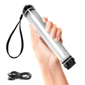 sunjack lightstick camplight standard – waterproof rechargeable portable led flashlight with power bank battery for camping, hiking, backpacking, swimming, snorkeling, boating, emergency