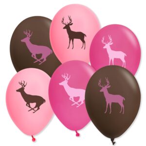 havercamp pink camo party balloons | 6 count - 12" each | great for bridal themed events, bachelorette party, mother's day, baby shower, family picnic, outdoor occasion