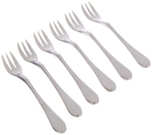 knork 18/0 stainless steel cocktail fork (set of 6), matte silver