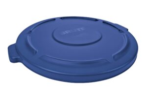 rubbermaid commercial 1779700 brute heavy-duty round waste/utility container, 10-gallon lid, blue