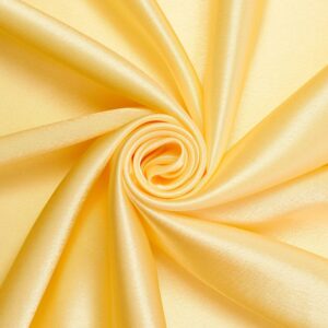 crepe back satin bridal fabric drapery soft 60" inches by the yard (1 yard, light yellow)