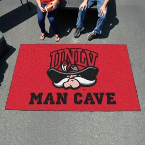 fanmats 17340 unlv rebels man cave ultimat rug - 5ft. x 8ft. | sports fan area rug, home decor rug and tailgating mat