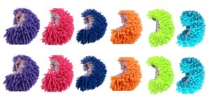 king's deal 12pcs (6 pairs) dust floor cleaning slippers shoes mop house clean shoe cover multifunction 6 color