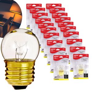 satco s3794 7.5 watt s11 incandescent bulb – clear, medium base, 2700k warm white, 40 lumens - 20 pack