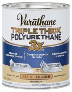 varathane 284470 triple thick polyurethane, quart (pack of 1), gloss, 32 fl oz