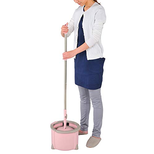 Azuma Industrial TSM557 Rotating Mop Tornado Round Set, Compact, Wiping Width 10.2 inches (26 cm), Handle Length 42.5-51.2 inches (107.5-130 cm), Pink, Single Layer Cleaning