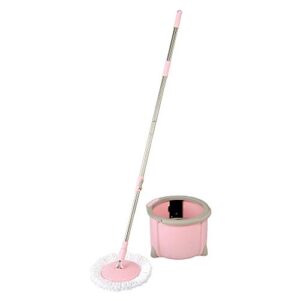 azuma industrial tsm557 rotating mop tornado round set, compact, wiping width 10.2 inches (26 cm), handle length 42.5-51.2 inches (107.5-130 cm), pink, single layer cleaning