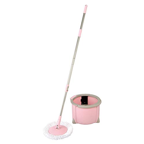 Azuma Industrial TSM557 Rotating Mop Tornado Round Set, Compact, Wiping Width 10.2 inches (26 cm), Handle Length 42.5-51.2 inches (107.5-130 cm), Pink, Single Layer Cleaning