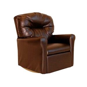 dozydotes child rocker recliner contemporary pecan brown leather dzd11531