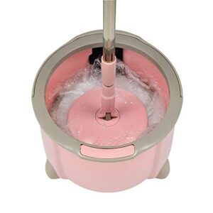 Azuma Industrial TSM557 Rotating Mop Tornado Round Set, Compact, Wiping Width 10.2 inches (26 cm), Handle Length 42.5-51.2 inches (107.5-130 cm), Pink, Single Layer Cleaning