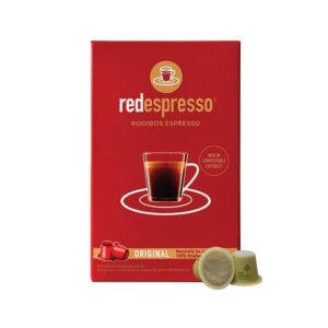 rooibos tea original - red espresso - south african - pods compatible with nespresso machines - vegan, non gmo, antioxidant, calming (10 pods)