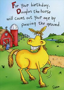 douglas the horse funny birthday card