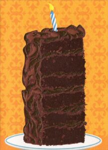 tall slice of cake apress birthday card