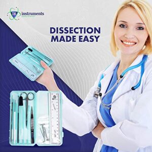 DR Instruments 61936PCT Precision Dissection Kit - 25-Piece Biology Kit - 8 Stainless Steel Instruments - Extra Blades & T-Pins - Biology Students & Faculty - Autoclavable Case in Assorted Colors