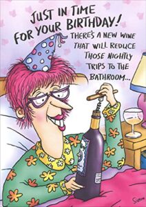 wine in bed funny birthday card