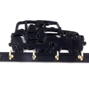 4x4 Rock Crawler Off Road Offroad Key Rack Holder Hanger Key Hooks - Four Hooks Installed - 6" Wide x 2 1/3" Tall x 3/16" Thick