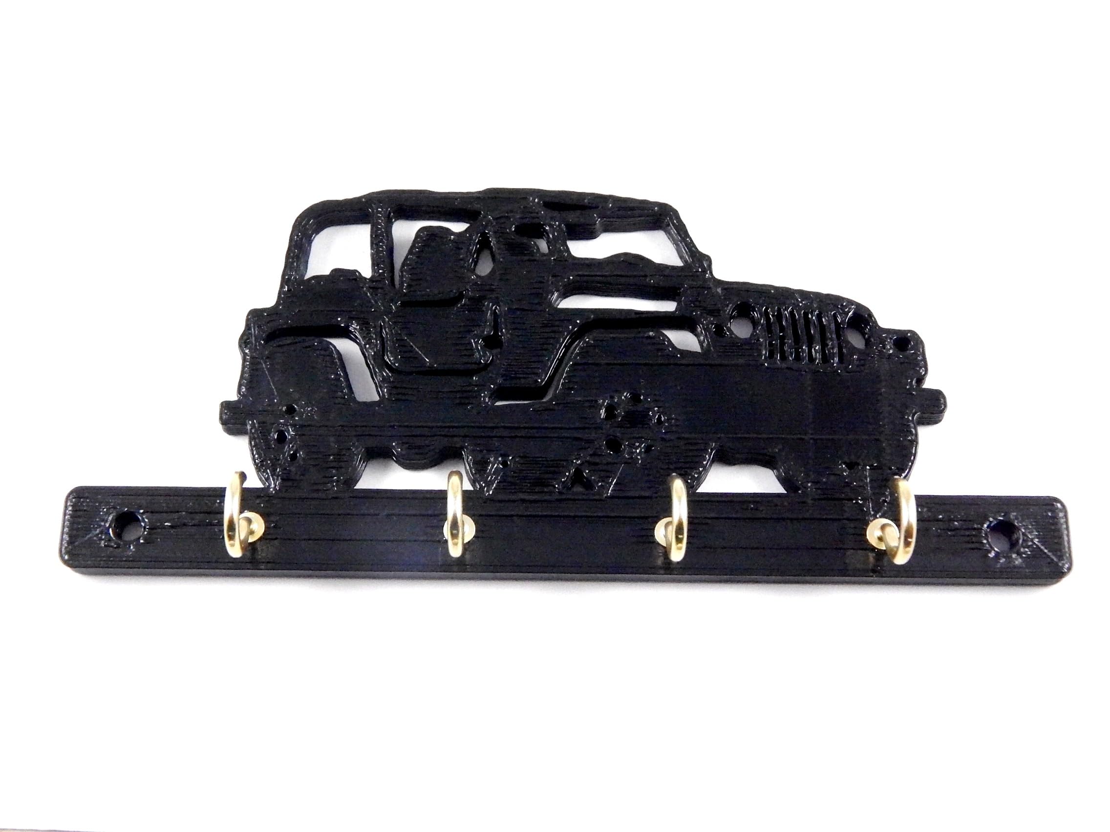 4x4 Rock Crawler Off Road Offroad Key Rack Holder Hanger Key Hooks - Four Hooks Installed - 6" Wide x 2 1/3" Tall x 3/16" Thick