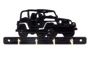 4x4 rock crawler off road offroad key rack holder hanger key hooks - four hooks installed - 6" wide x 2 1/3" tall x 3/16" thick