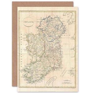 wee blue coo 1799 clement cruttwell map ireland birthday blank greetings card