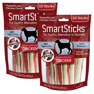 smartbones smartsticks chicken dog chews, 2pack (20 sticks total)