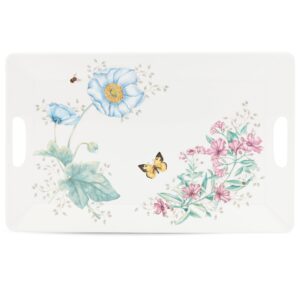 lenox butterfly meadow melamine handled serving tray, 1.82 lb, multi