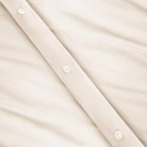 Superior Cotton Percale Duvet Cover Set, King/California King, Ivory, 3-Pieces