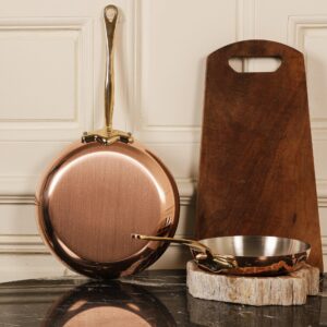 Mauviel M'Heritage 150 B 1.5mm Polished Copper & Stainless Steel Oval Pan With Brass Handles, 17.7-In, Made In France