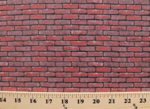 cotton landscape medley bricks red brick wall miniature 1" x 0.375" bricks cotton fabric print by the yard (367-red)