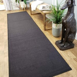 rubber backed runner rug, 22 x 60 inch, solid black, non slip, kitchen rugs and mats