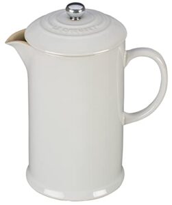 le creuset stoneware french press, 34 oz., white