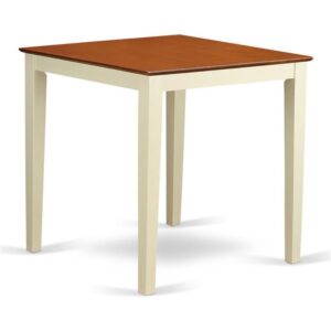 east west furniture vnt-whi-t vernon square counter height dining table for small spaces, 36x36 inch, buttermilk & cherry