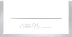 amscan silver trim place cards | 4" x 4" | 50 pcs