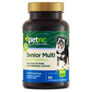 petnc natural care senior multi chewables for dogs, 60 count