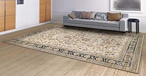 couristan zahara farahan amulet area rug, 2' x 3'7", oatmeal-black