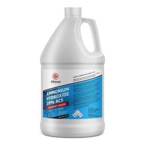 ammonium hydroxide 29% - acs reagent grade - 1 gallon - uses: cleaning agent, fertilizer, plastics, rayon, rubber