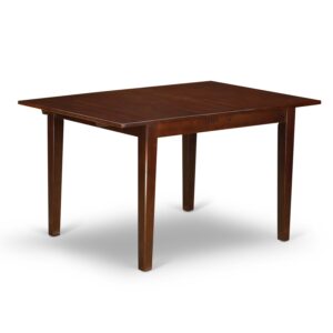 east west furniture nft-mah-t norfolk dining room table - a rectangle kitchen table top with butterfly leaf, 32x54 inch, mahogany