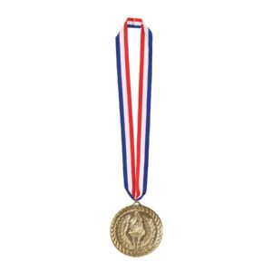 beistle gold medal with ribbon