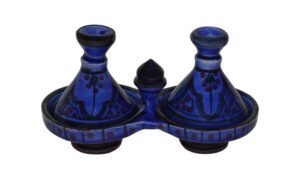 moroccan handmade tagine double spice holder seasoning container