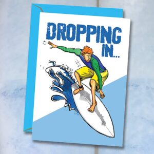 Play Strong Surfing Birthday Card 1-Pack (5x7) Super Star Illustrated Sports Birthday Cards Greeting Cards- Awesome for Surfers, Coaches and Fans Birthdays, Gifts and Parties!